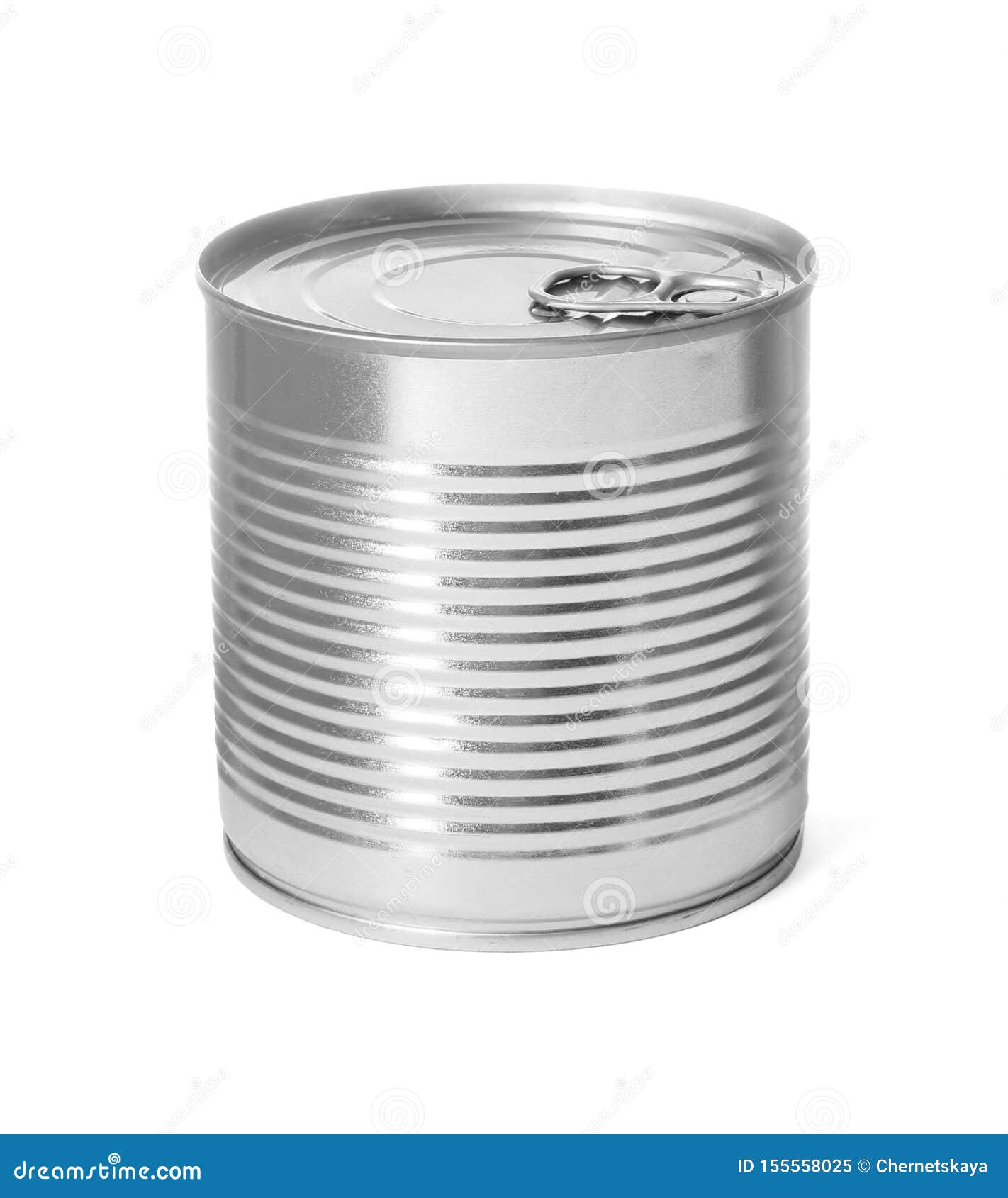 Closed Tin Can Isolated on White, Mockup for Stock Image - Image of ...