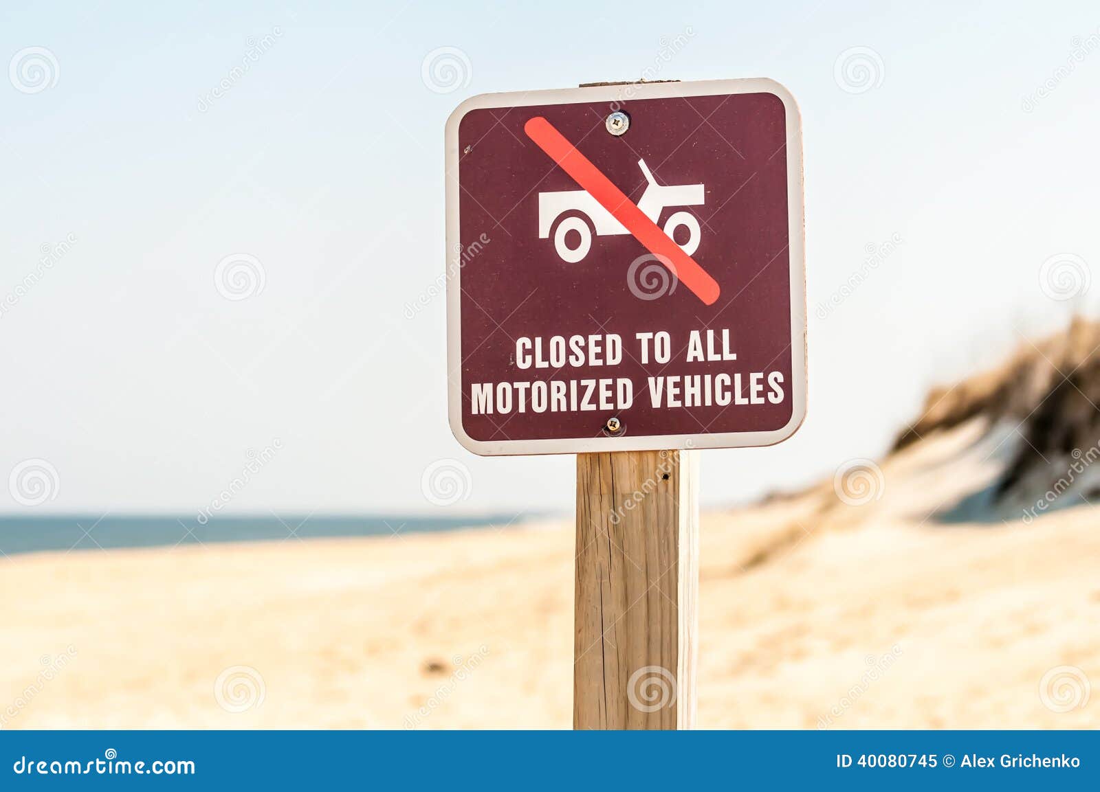 Closed To All Motorized Vehicles Stock Image - Image of beach, waves ...