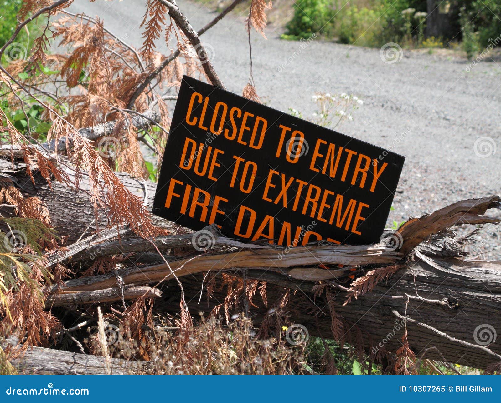 Closed To Entery Due To Extreme Fire Danger Stock Image - Image of ...