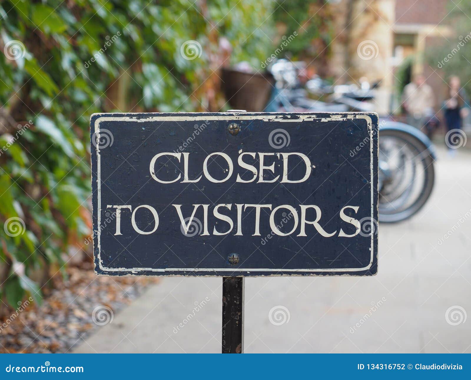 Closed To Visitors Sign Selective Focus Stock Photo - Image of ...