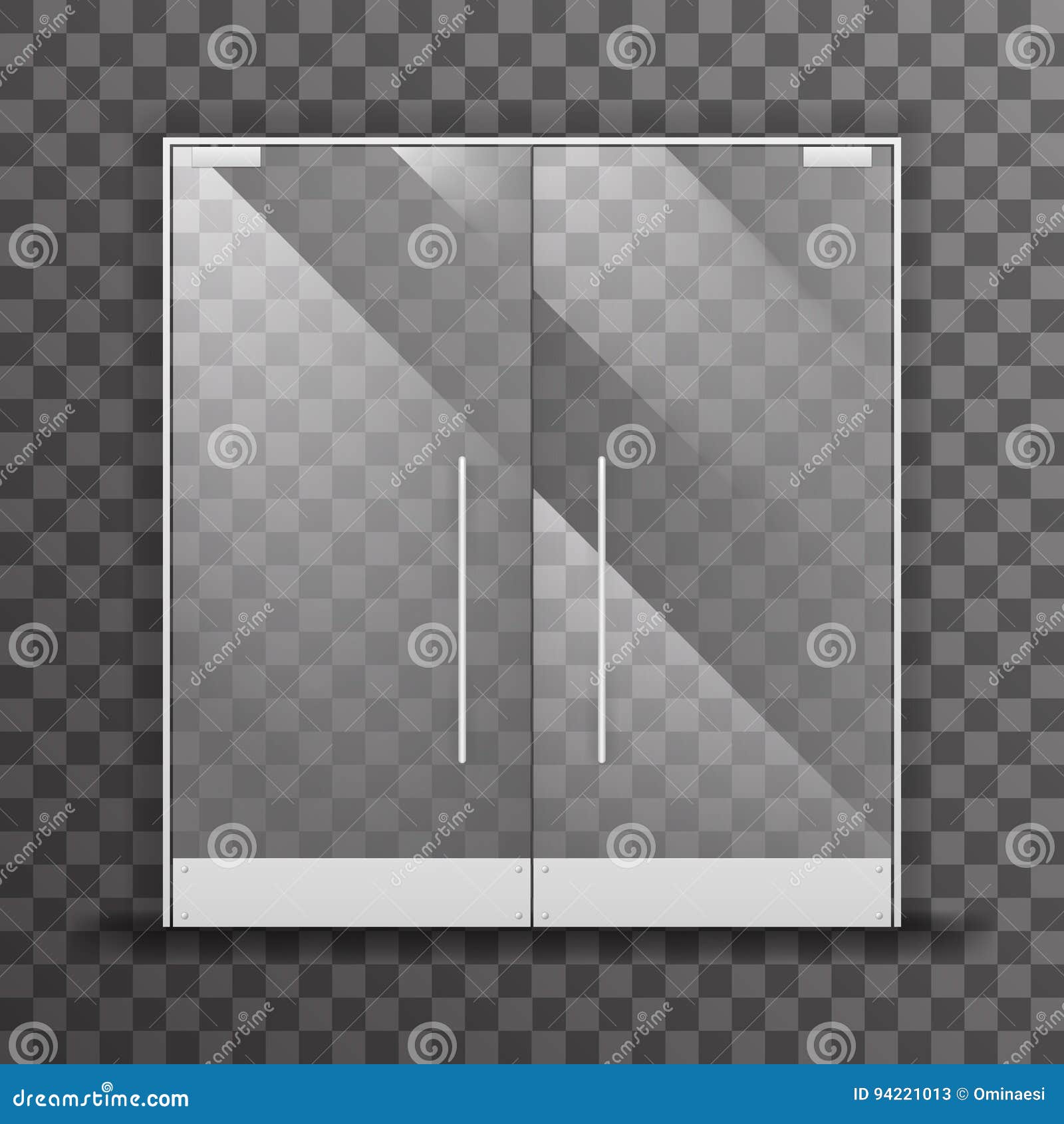 Closed Transparent Shop Double Doors Realistic Glass Architectural ...