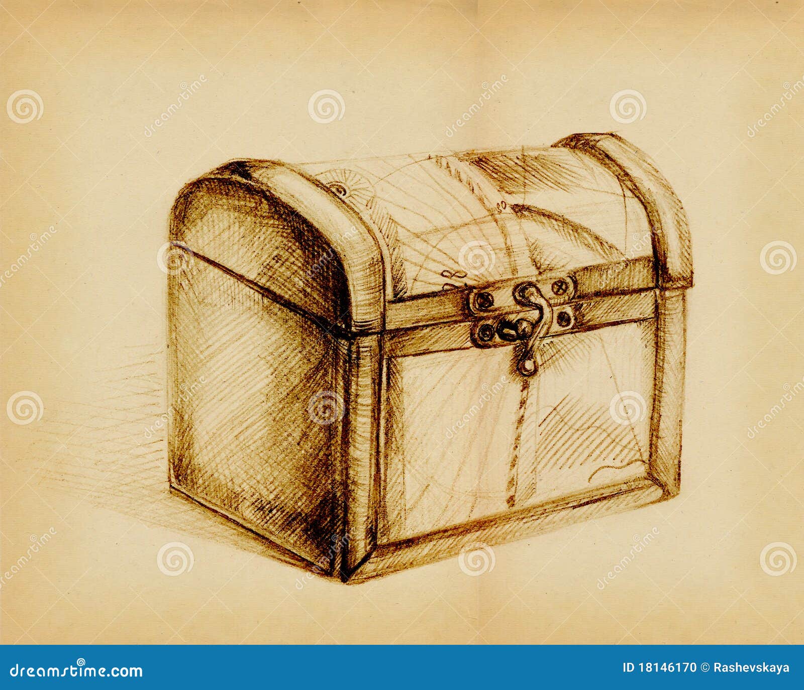 Closed treasure chest stock photo. Image of container - 18146170