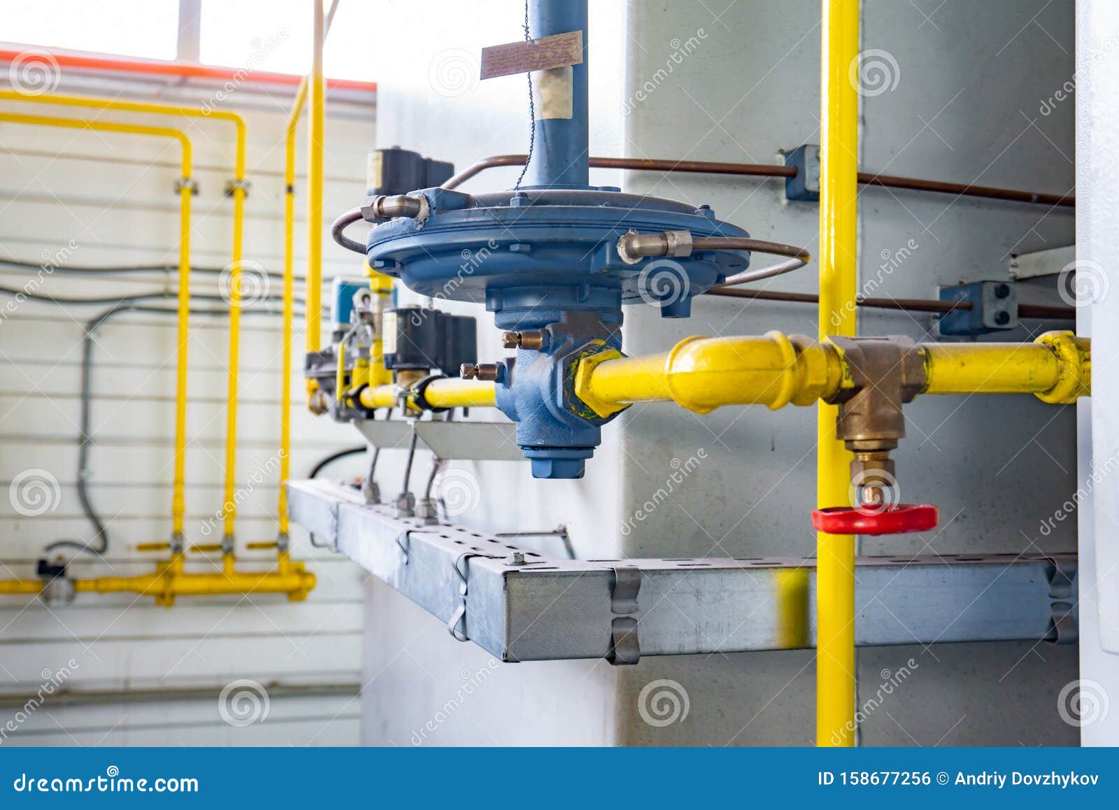 Closed Type Gas Filter, Yellow Oxygen Pipes Stock Photo - Image of ...