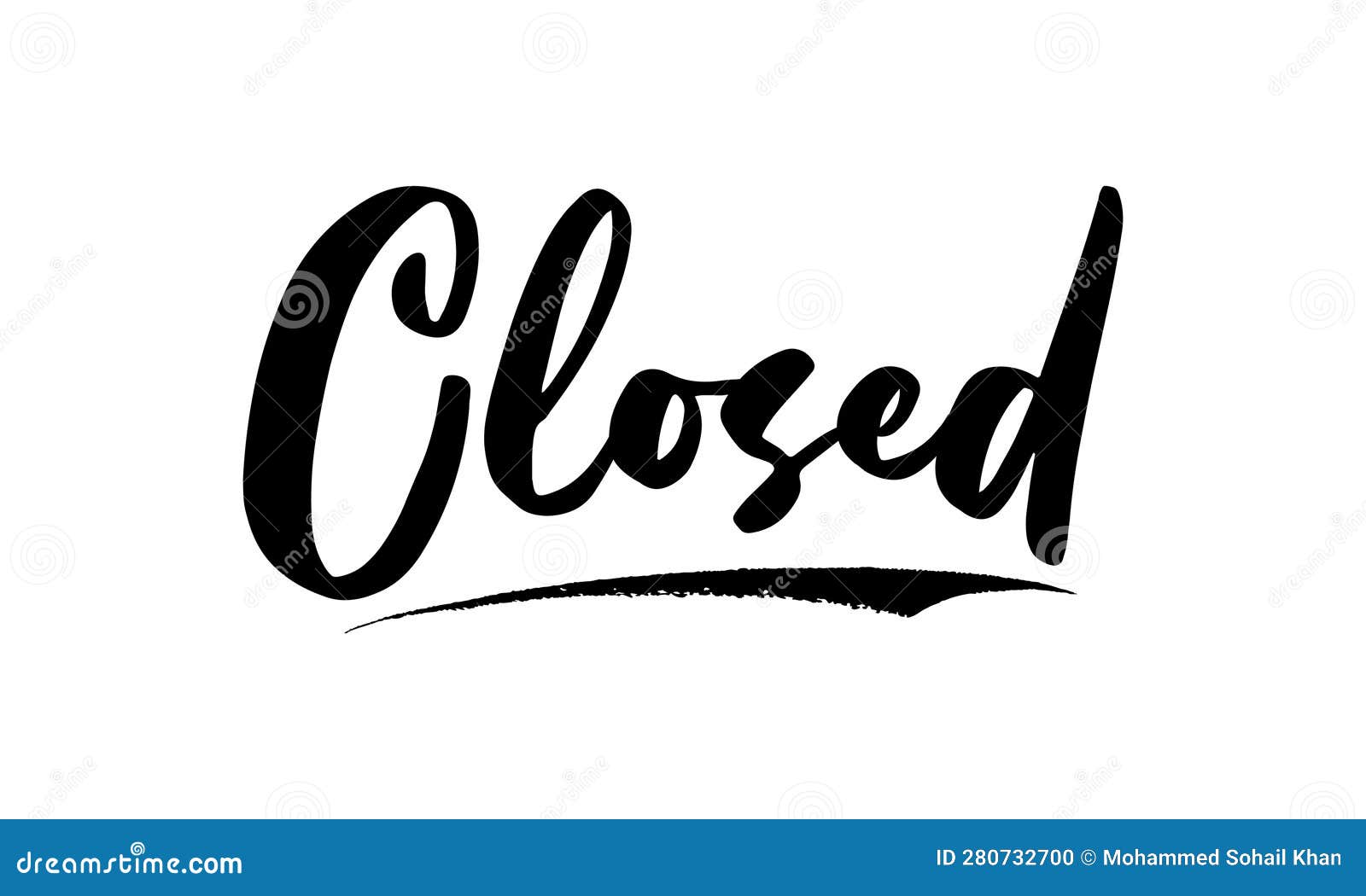 Closed Typography Lettering Text Vector Design Quote Stock Vector ...