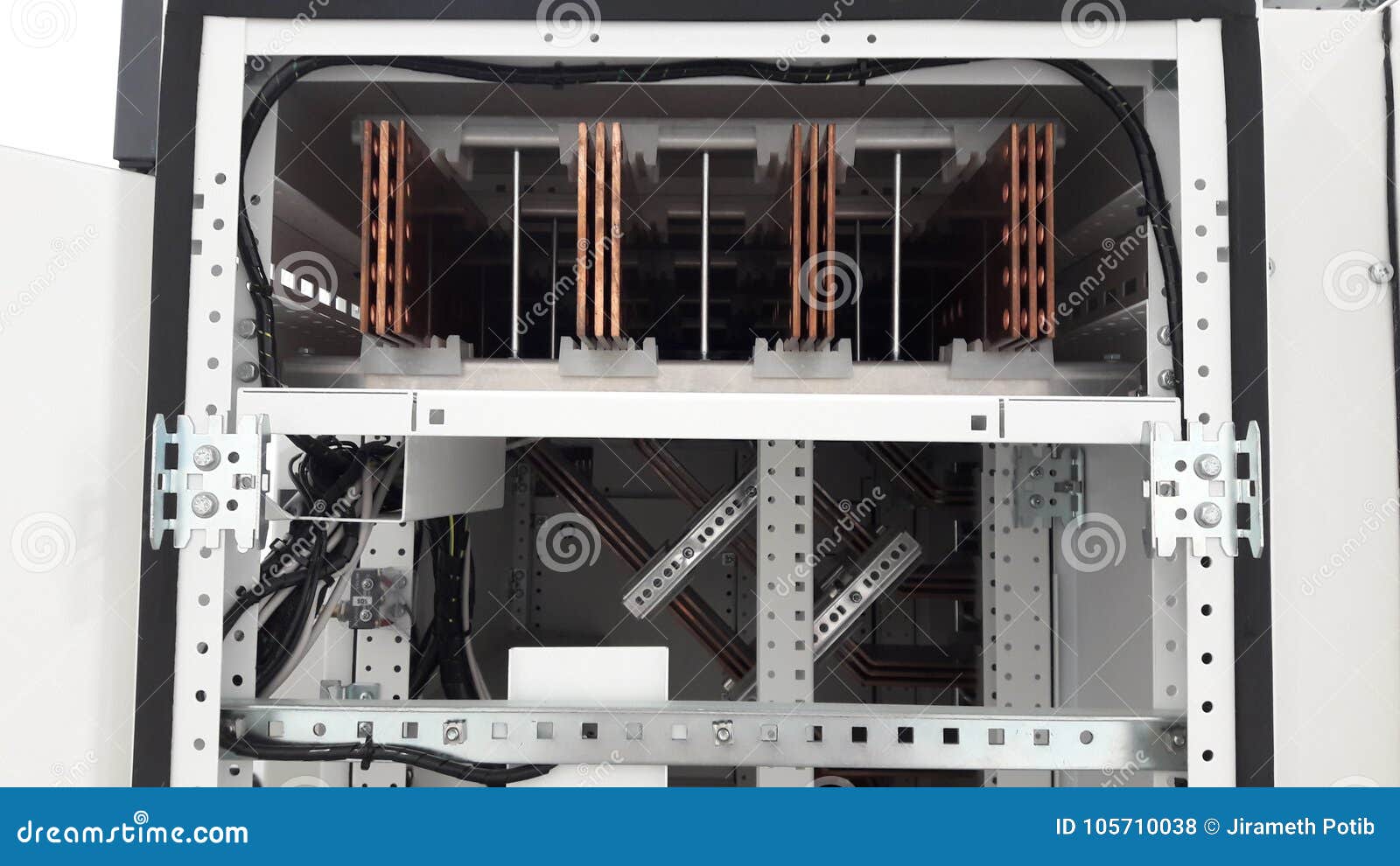 Closed Up Copper Busbar Install Inside Main Distribution Panel Stock ...