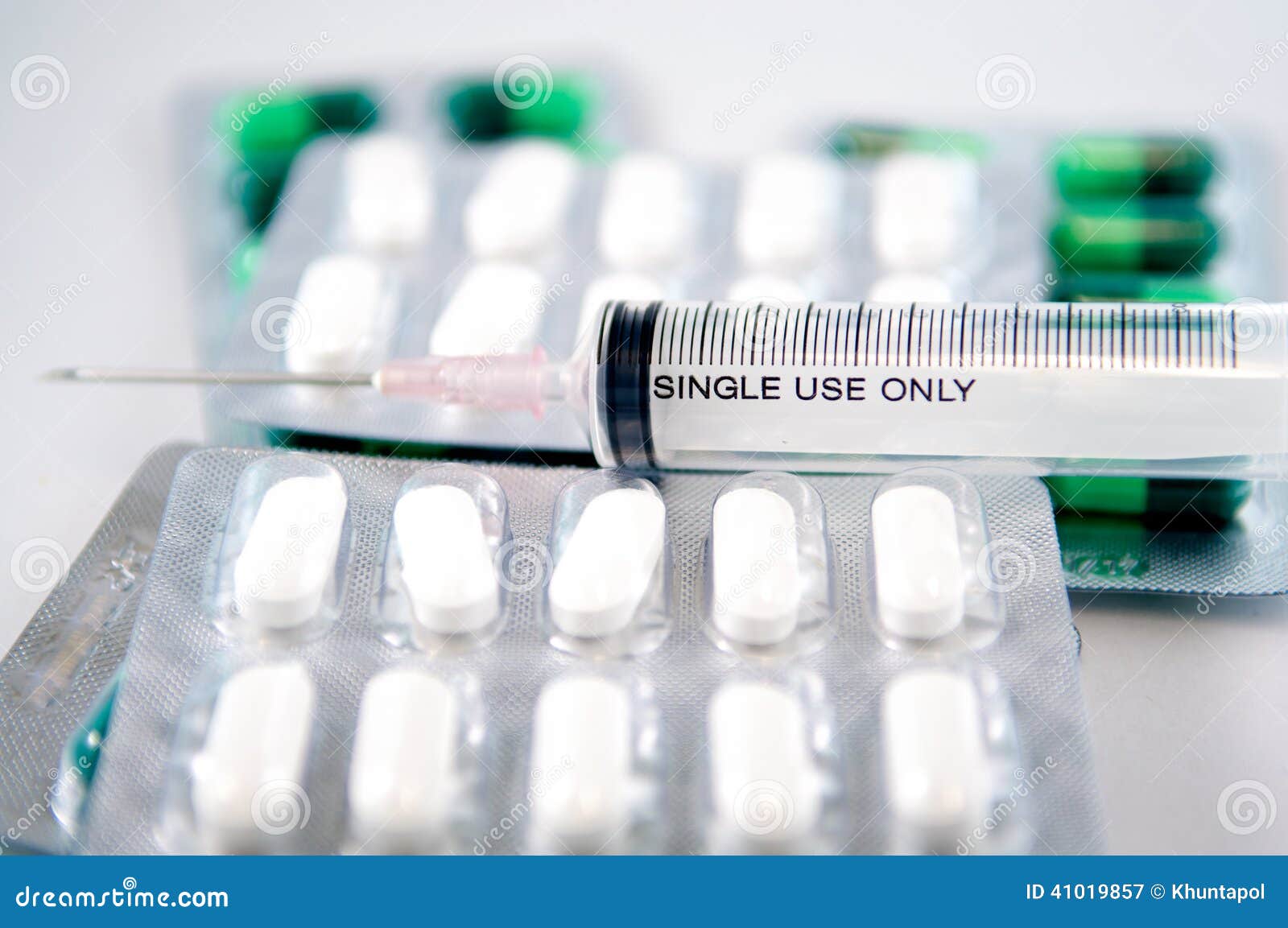 Closed Up Disposable Syringe on Blister Pack Medicine Stock Image ...