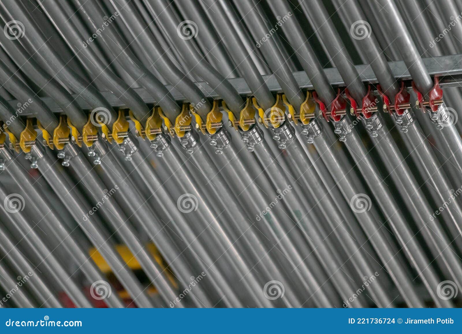 Closed Up Electtrical Conduit Installation with Cable Pulling Stock ...