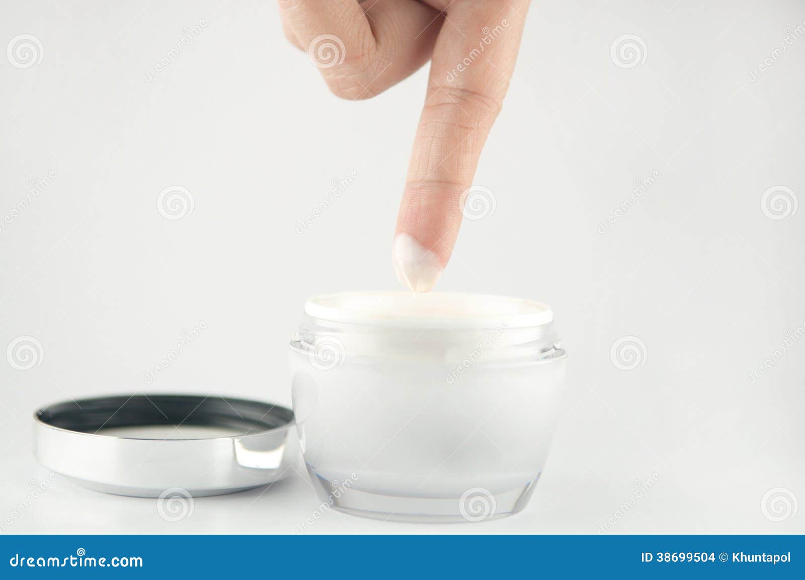 Closed Up Finger Apply Skin Cream Stock Photo - Image of facial ...