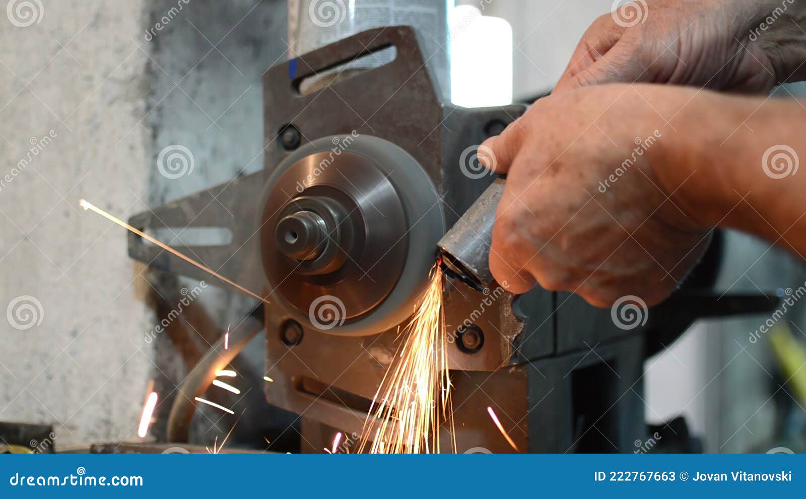 Grinding Stone with Sparks stock image. Image of technology - 222767663
