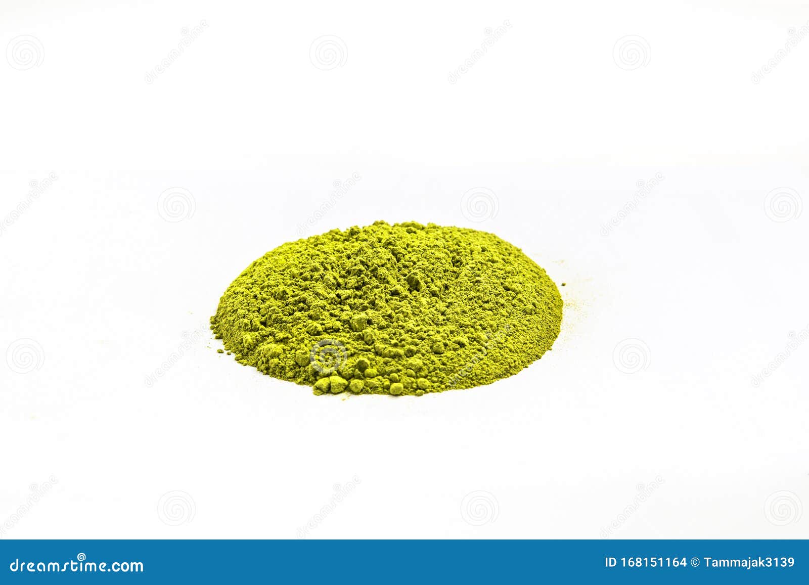 Isolate Heap Green Tea Powder In Black Ceramic Bowl. Extract Tea Leaves ...