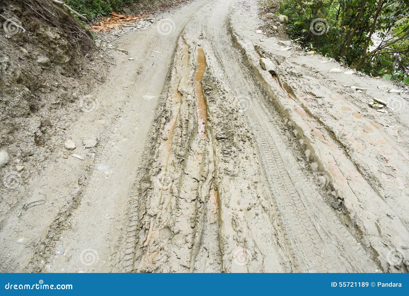 Closed Up the Mud Path on Village in Nepal Stock Image - Image of rain ...