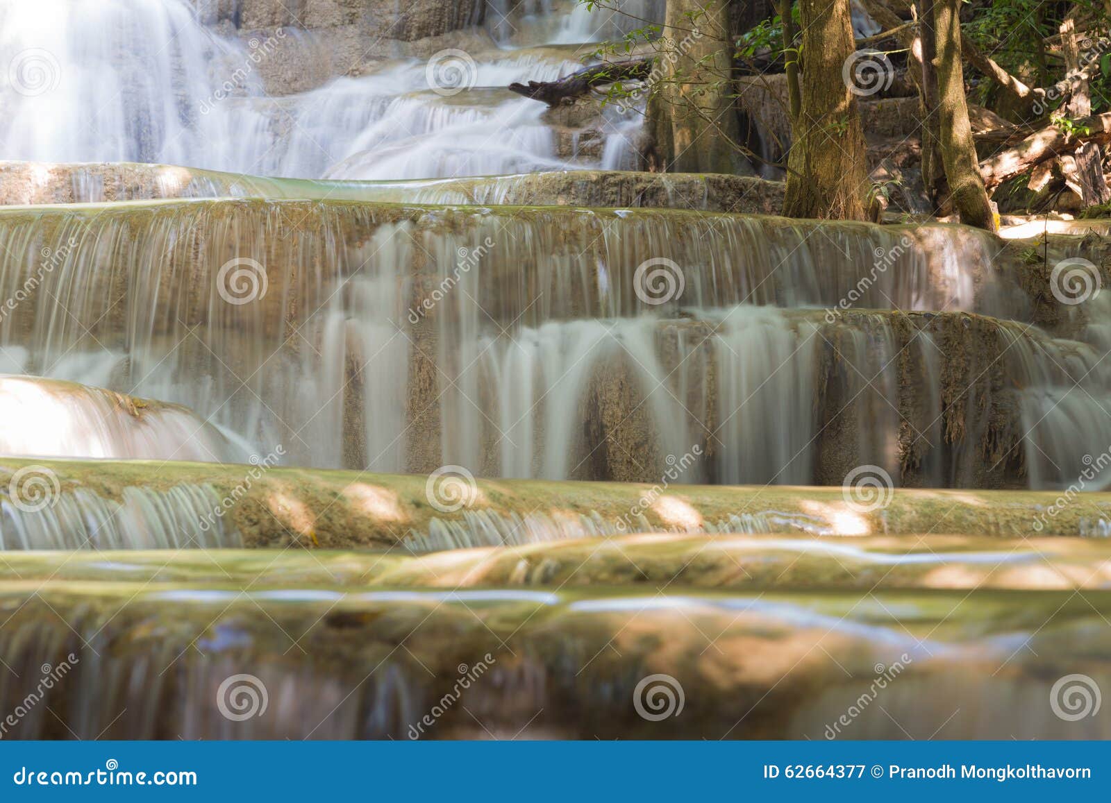 Closed Up Multiple Layer Water Falls in Deep Forest Stock Image - Image ...