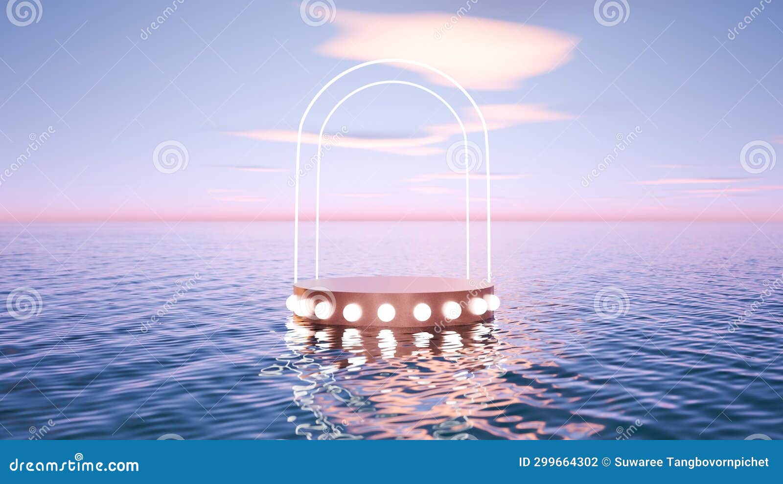 Closed Up Podium To Display Product On Ocean Wave View And Blue Sky ...