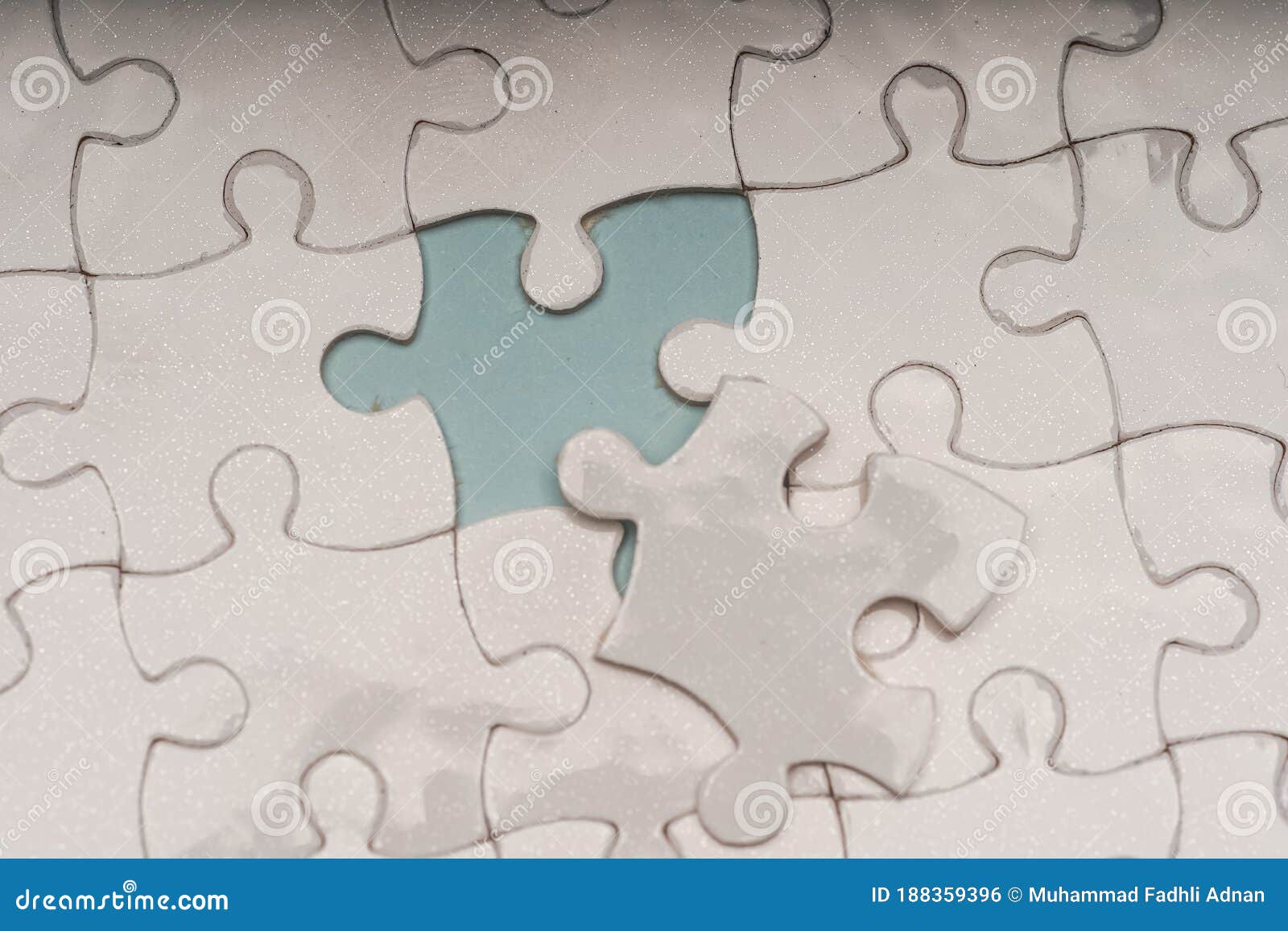 Closed Up Shot of Blank White Puzzle Pieces Stock Photo - Image of ...
