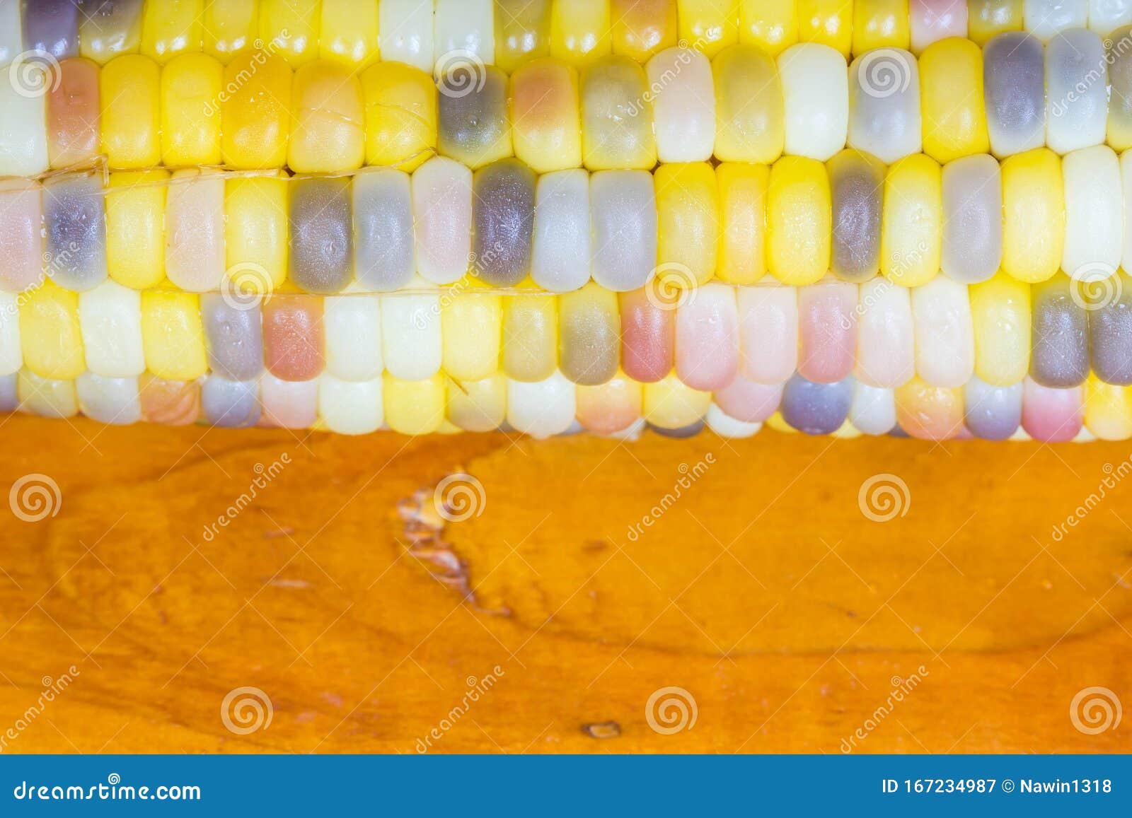 Closed Up Sweet Waxy Corn on Wood Table Stock Image - Image of peru ...