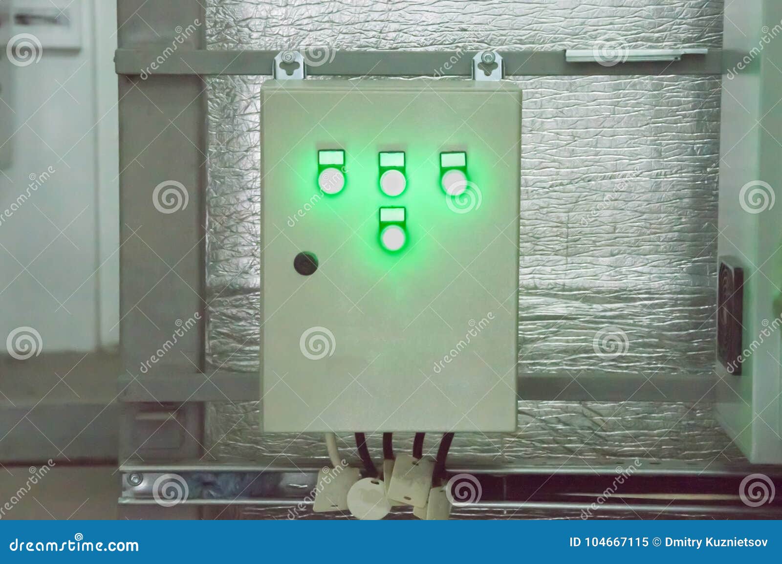 Closed Ventilation System Control Cubicle on the Wall of the Industrial ...