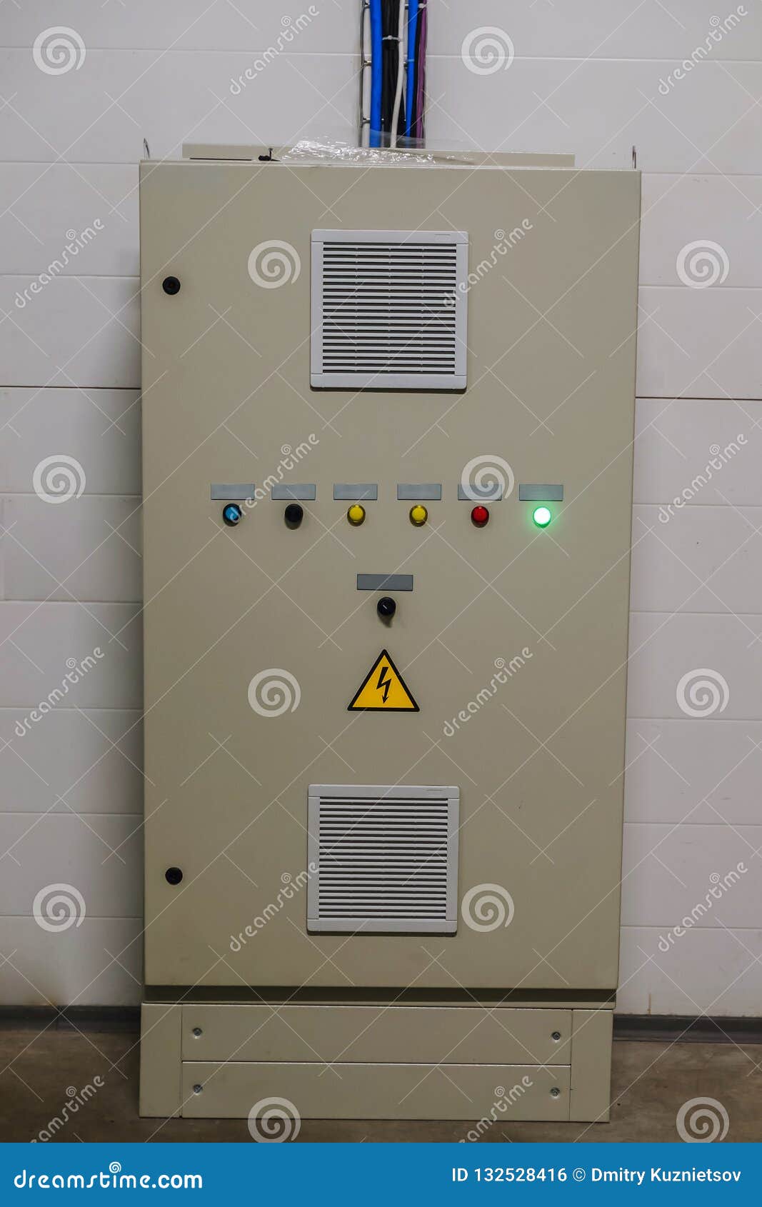 Closed Ventilation System Control Cubicle on the Wall of the Industrial ...