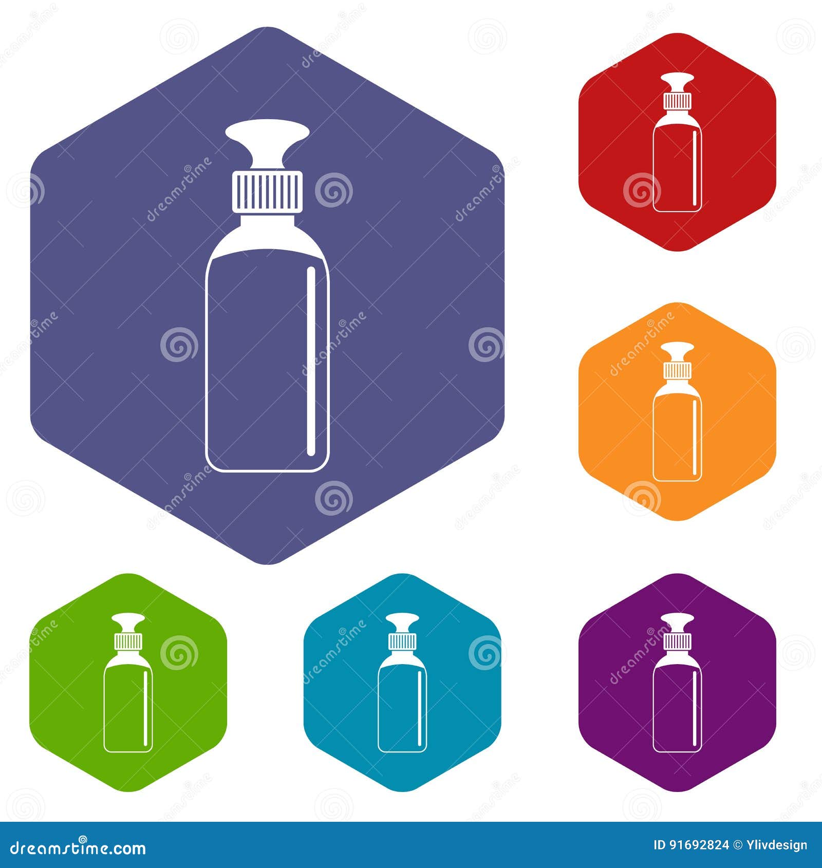Closed Vial Icons Set Hexagon Stock Vector - Illustration of health ...