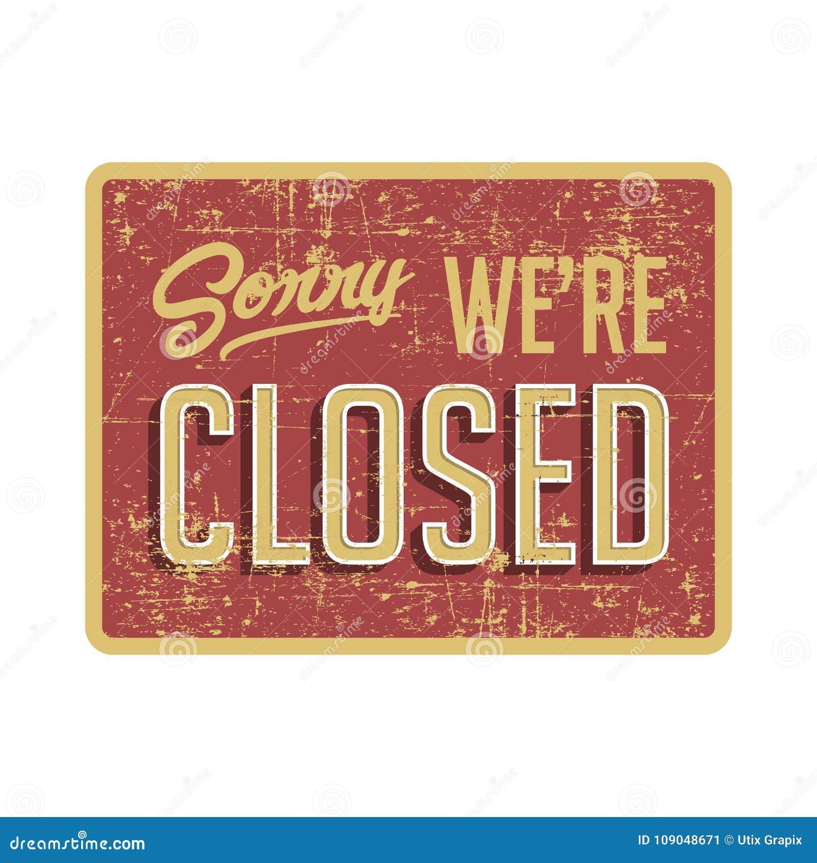Closed Vintage Signage Vector Stock Vector - Illustration of template ...
