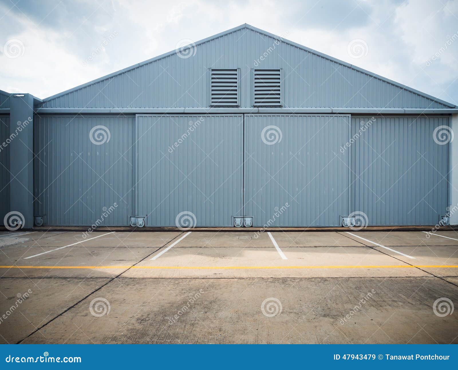 Closed warehouse doors. stock image. Image of factory - 47943479