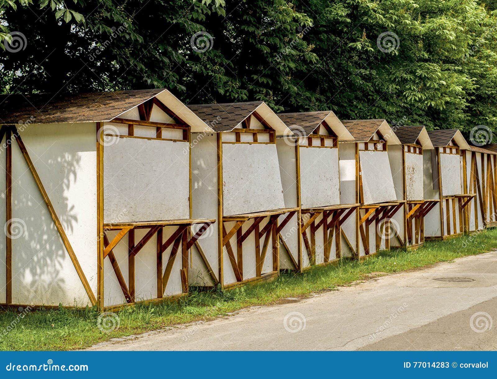 Closed White Small Vending Kiosk Booth. Royalty-Free Stock Photography ...