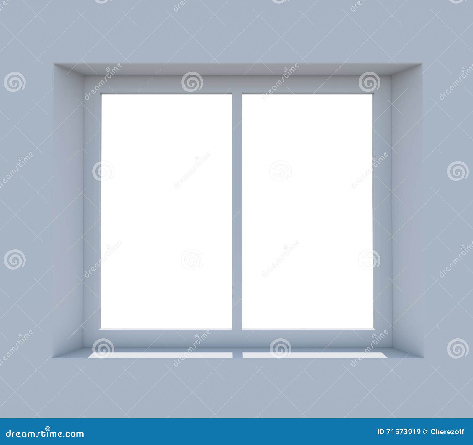 Closed Window Frame on Light Blue Background Stock Illustration ...