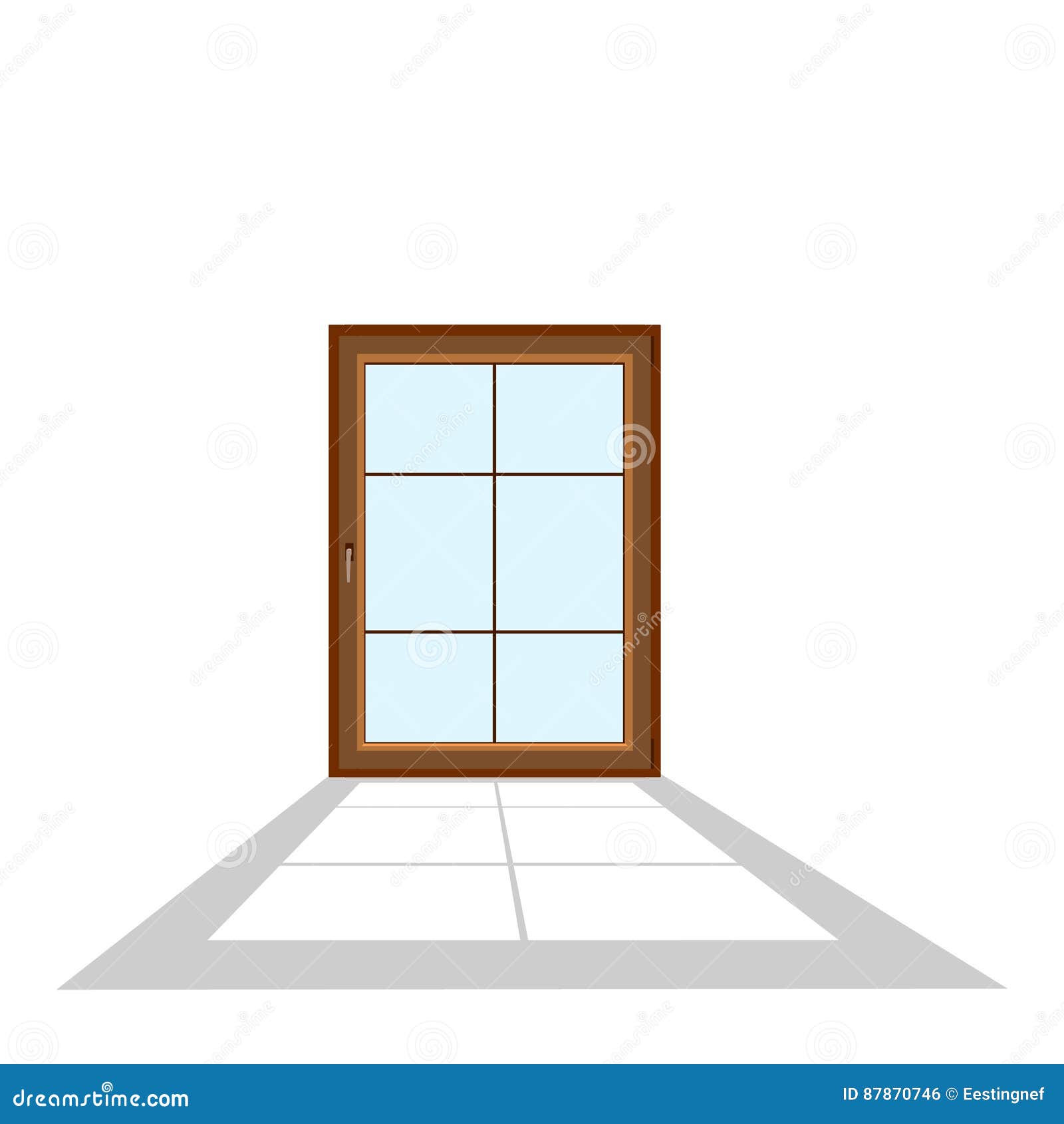 Closed Window. Isolated on White Background. 3d Vector Illustration ...