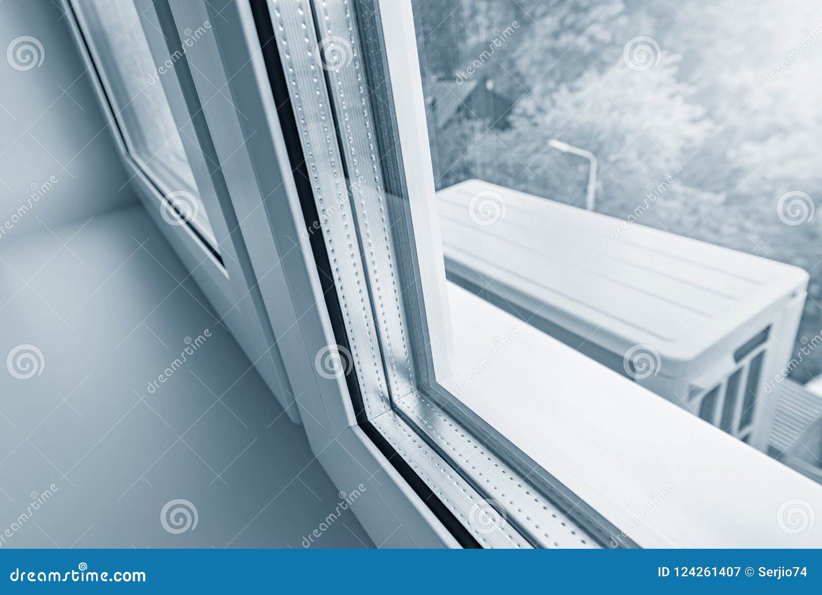 Closed window in the flat. stock image. Image of house - 124261407