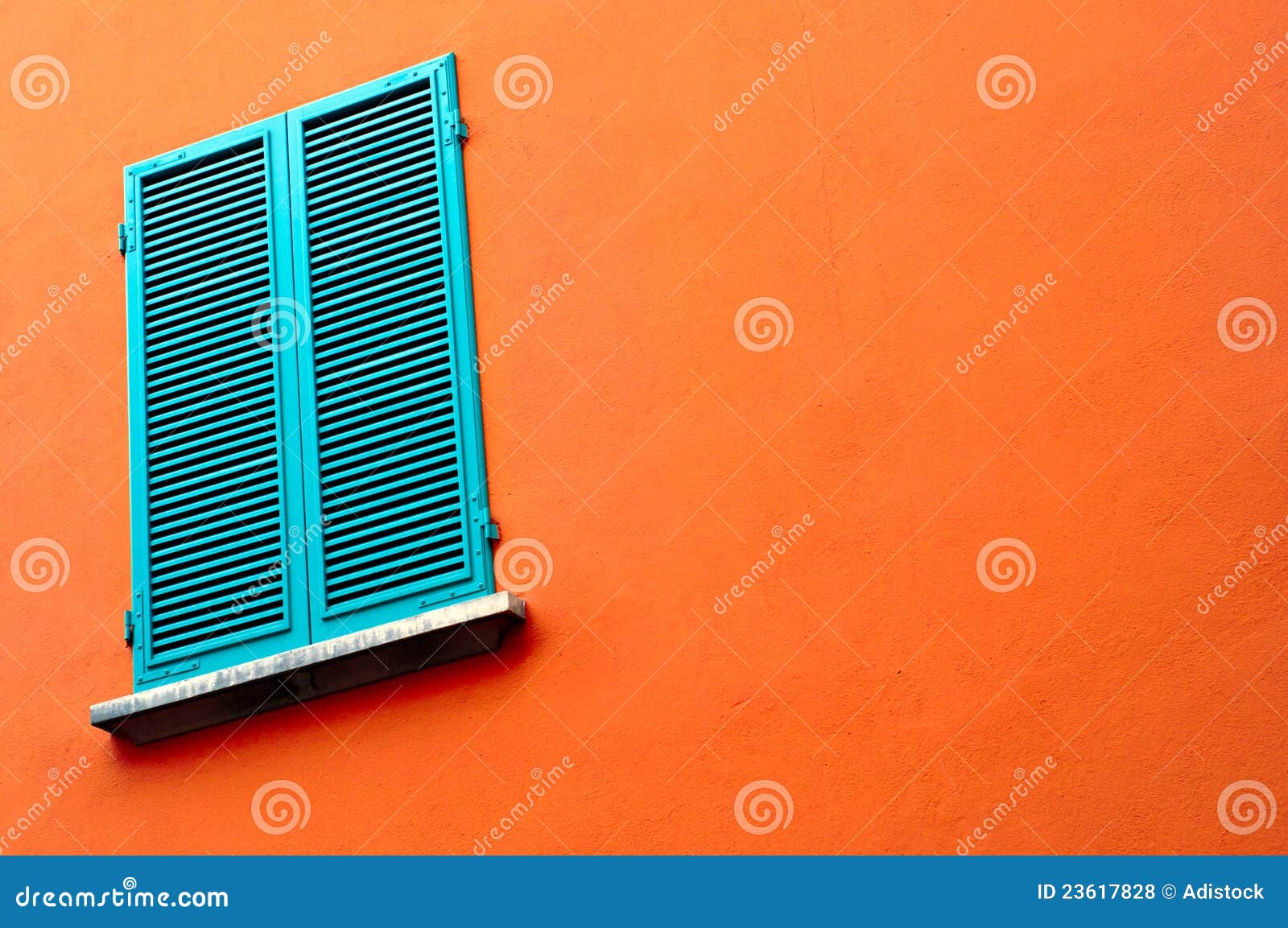 Closed Window on Orange Wall Stock Photo - Image of outside, plaster ...