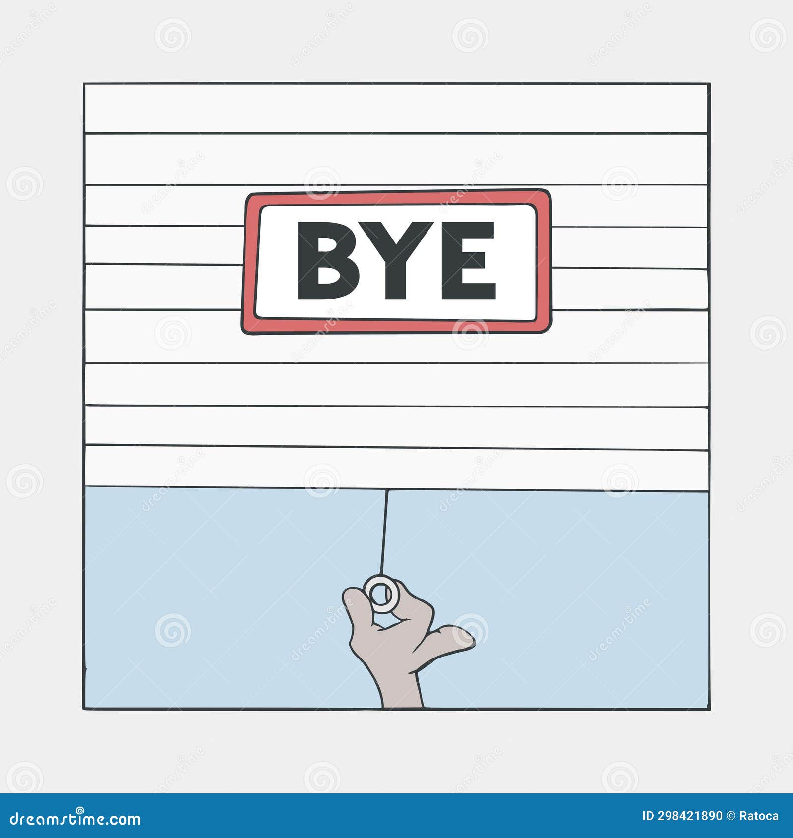 Closed Windows and Bye Message Stock Vector - Illustration of hand ...