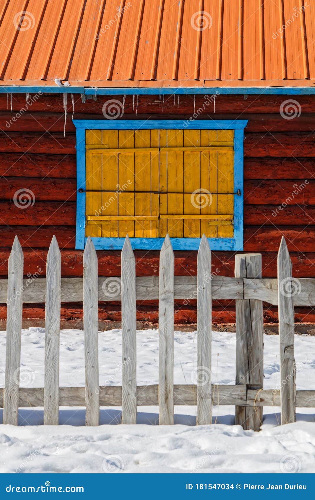 Closed Windows on Small Houses during Winter Stock Photo - Image of ...