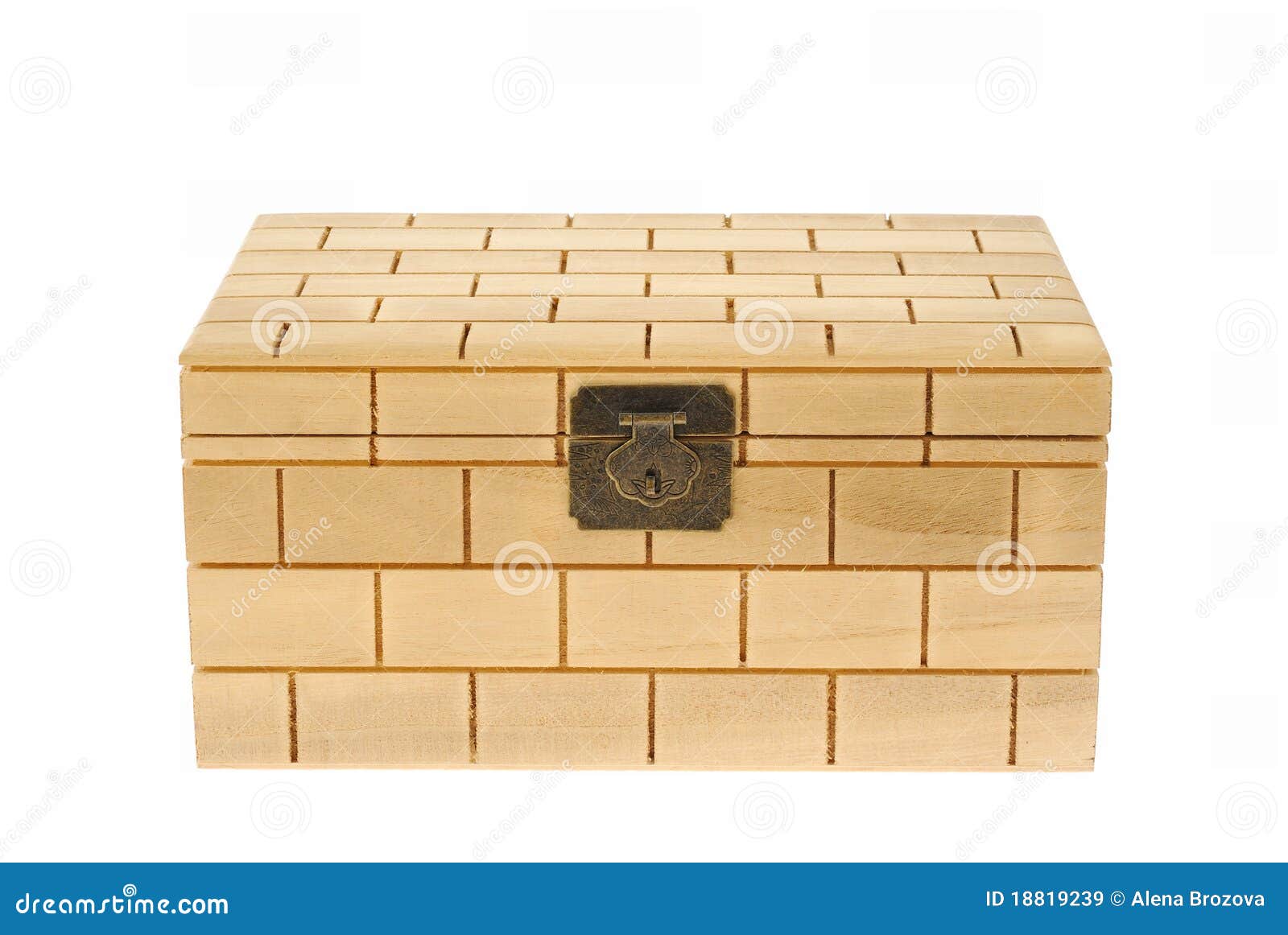 Closed Wood Box Isolated on White Stock Image - Image of background ...