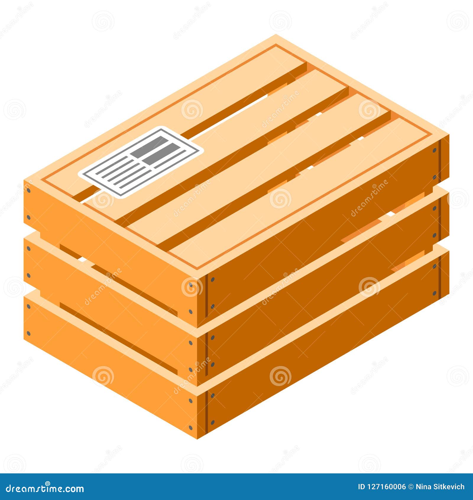 Closed Wood Crate Icon, Isometric Style Stock Vector - Illustration of ...