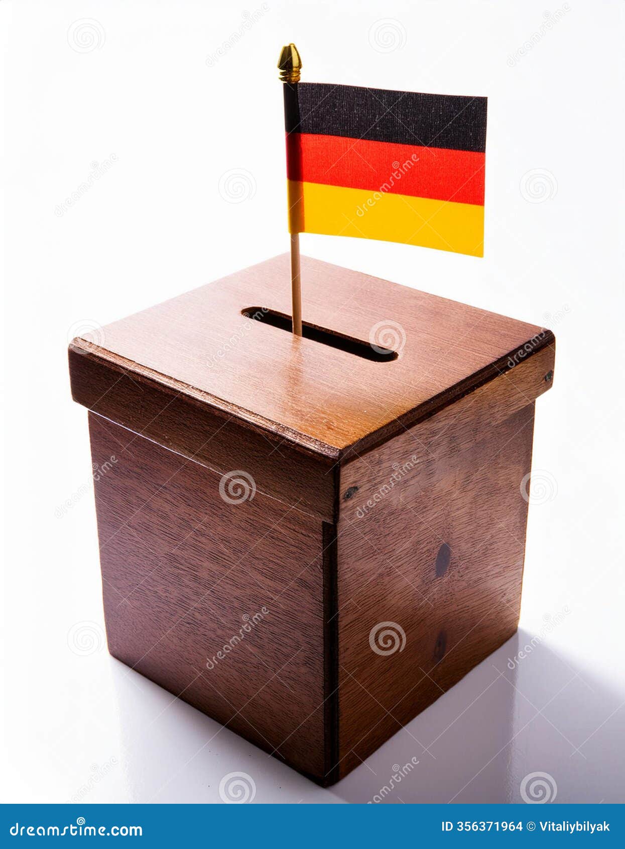 Wooden Ballot Box With Blank Mourning Frame And Flower Royalty-Free ...