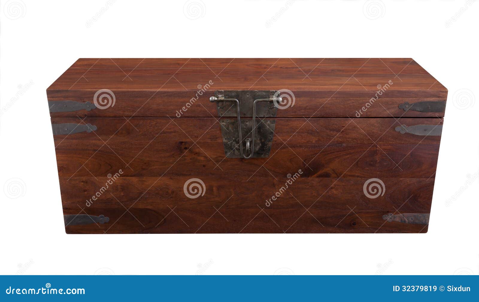 Closed Wooden Chest Frontal View Stock Image - Image of handmade ...