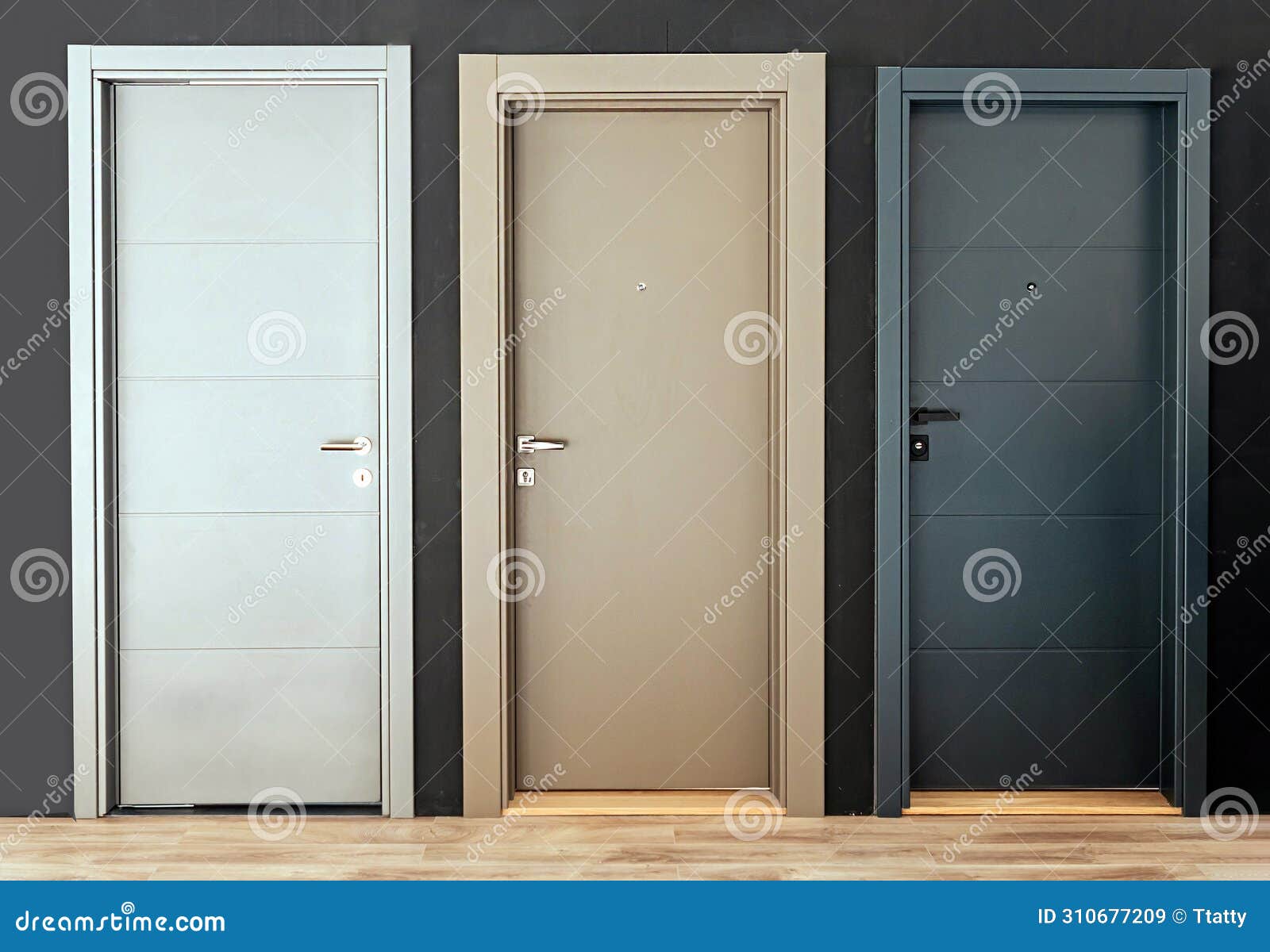 Closed Wooden Coridor Interior Doors Stock Image - Image of style, wood ...