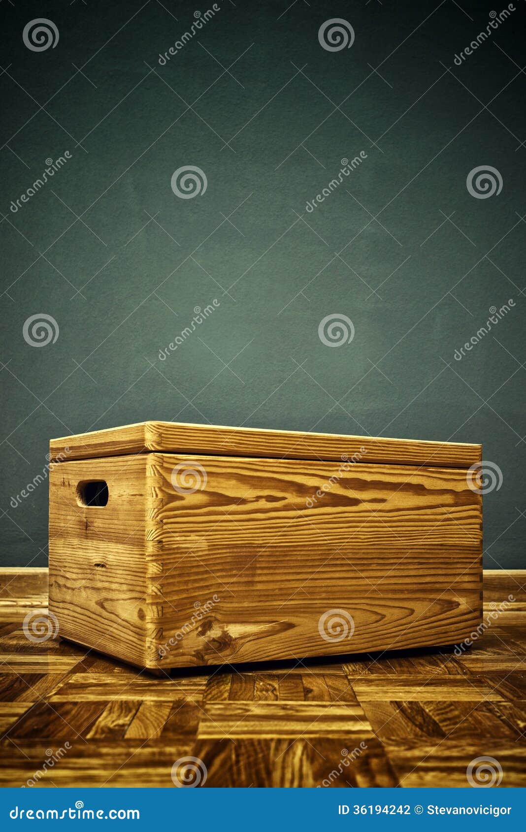 Closed Wooden Crate Box on the Floor Stock Photo - Image of indoors ...