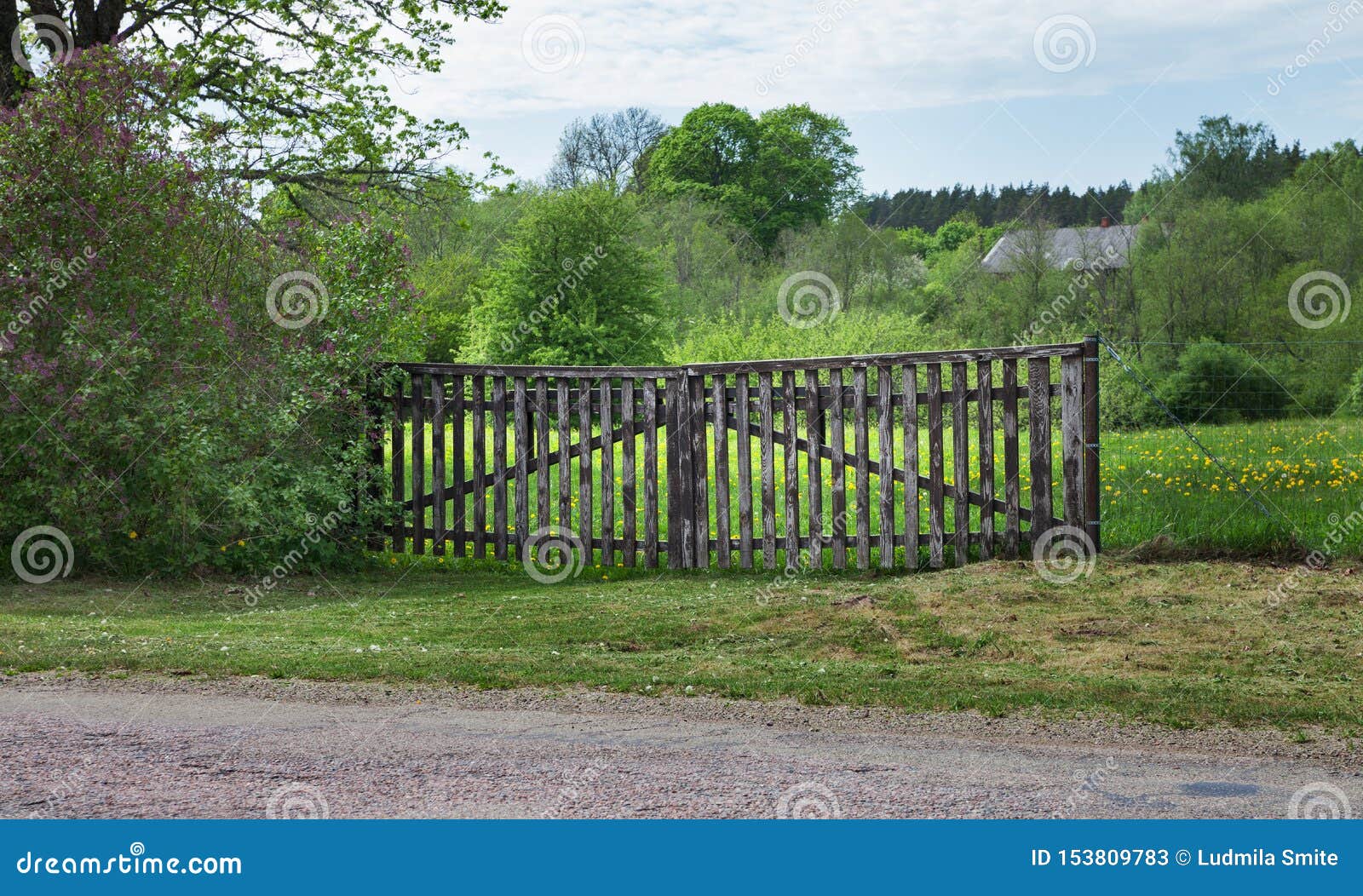 Closed wooden gate stock image. Image of outdoor, security - 153809783