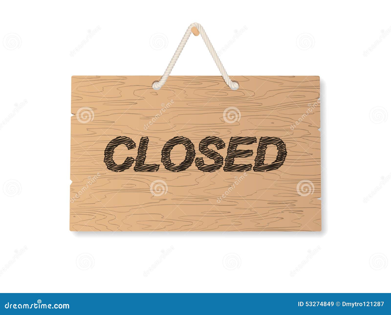 Closed Wooden Shop Signboard Stock Vector - Illustration of commercial ...