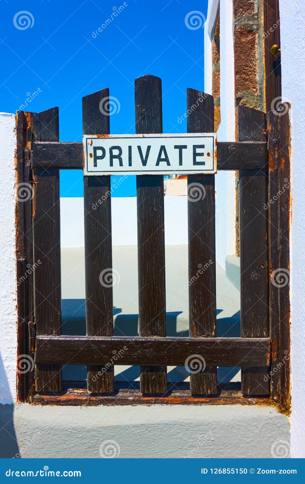 Wicket with private sign stock photo. Image of access - 126855150