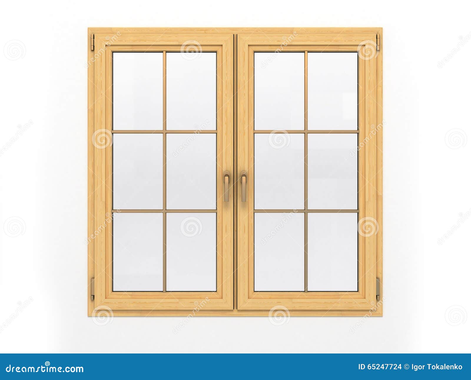 Closed Wooden Window on White Background Stock Illustration ...