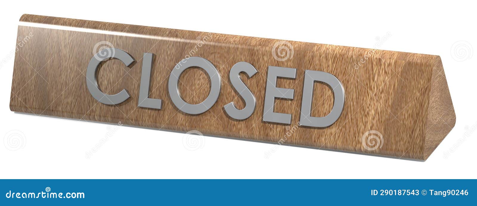 Closed Word on Wooden Banner Stock Illustration - Illustration of ...