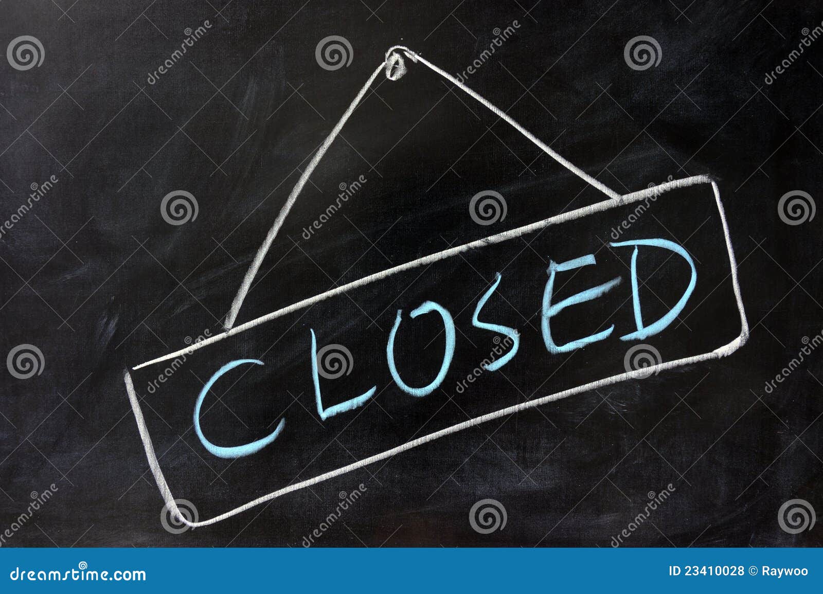 Closed Word Written on Chalkboard Stock Photo - Image of handwriting ...