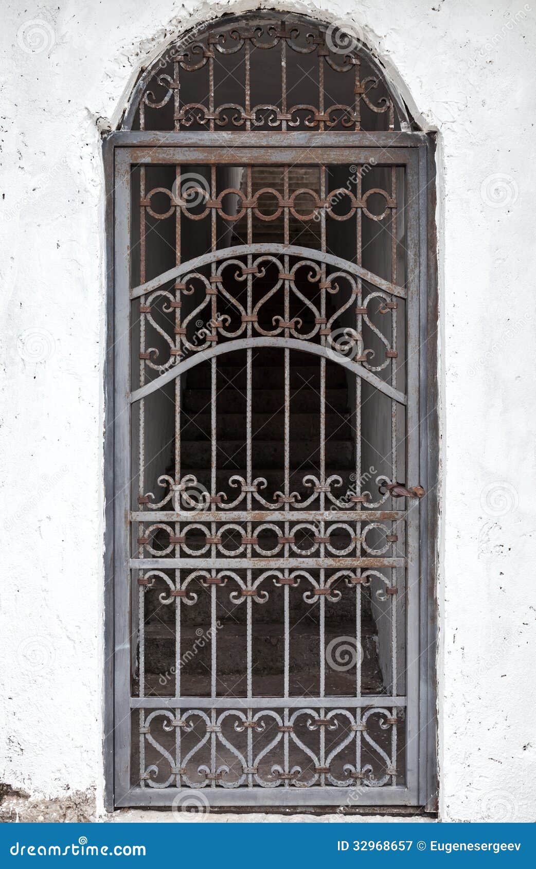 Closed Wrought Iron Railing Stock Image - Image of decoration, close ...