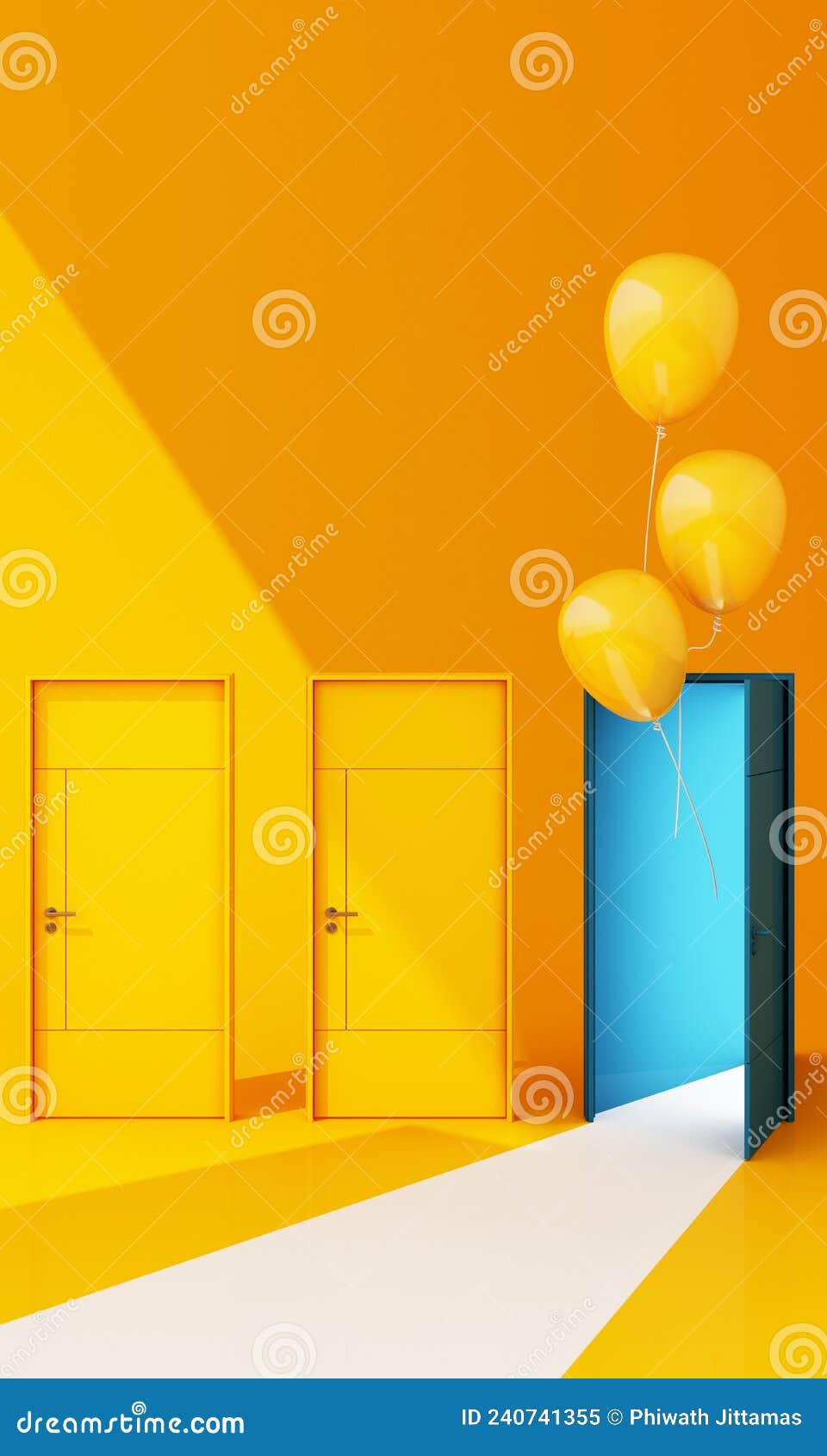 Door with Abstract Background 3d Render Stock Illustration ...