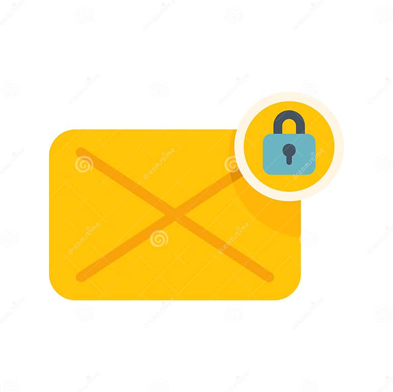 Closed Yellow Envelope Secured with a Lock for Email Security Stock ...