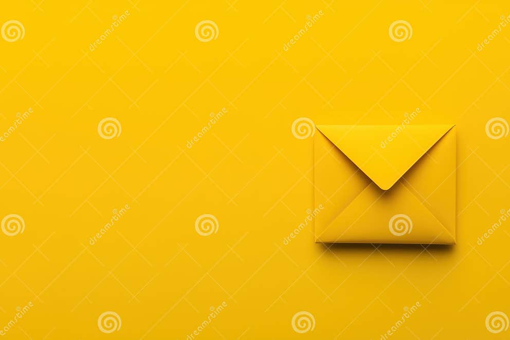 A Closed Yellow Envelope on a Vibrant Yellow Background, Creating a ...