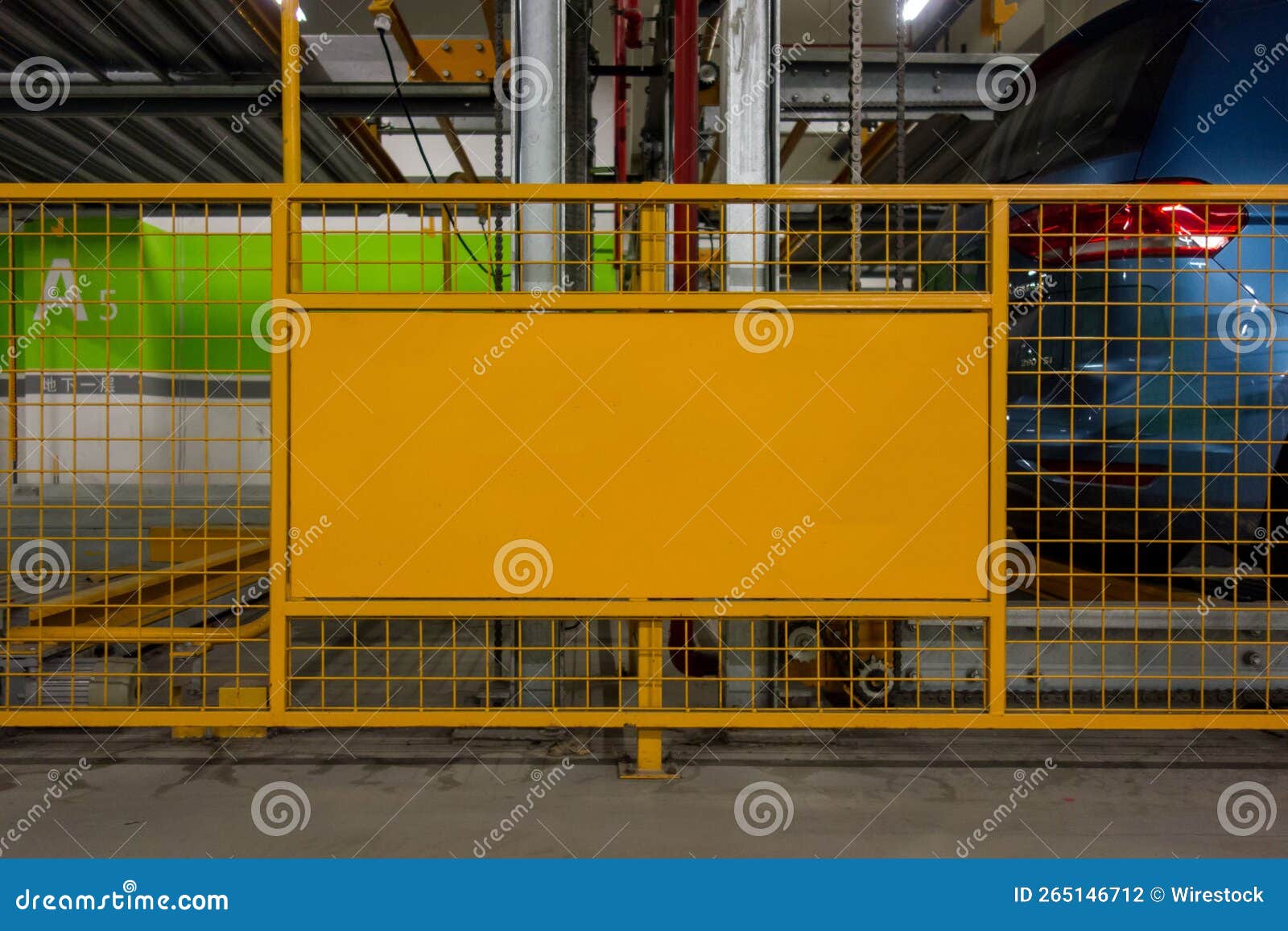 Closed Yellow Gate in a Parking Area Stock Photo - Image of closed ...