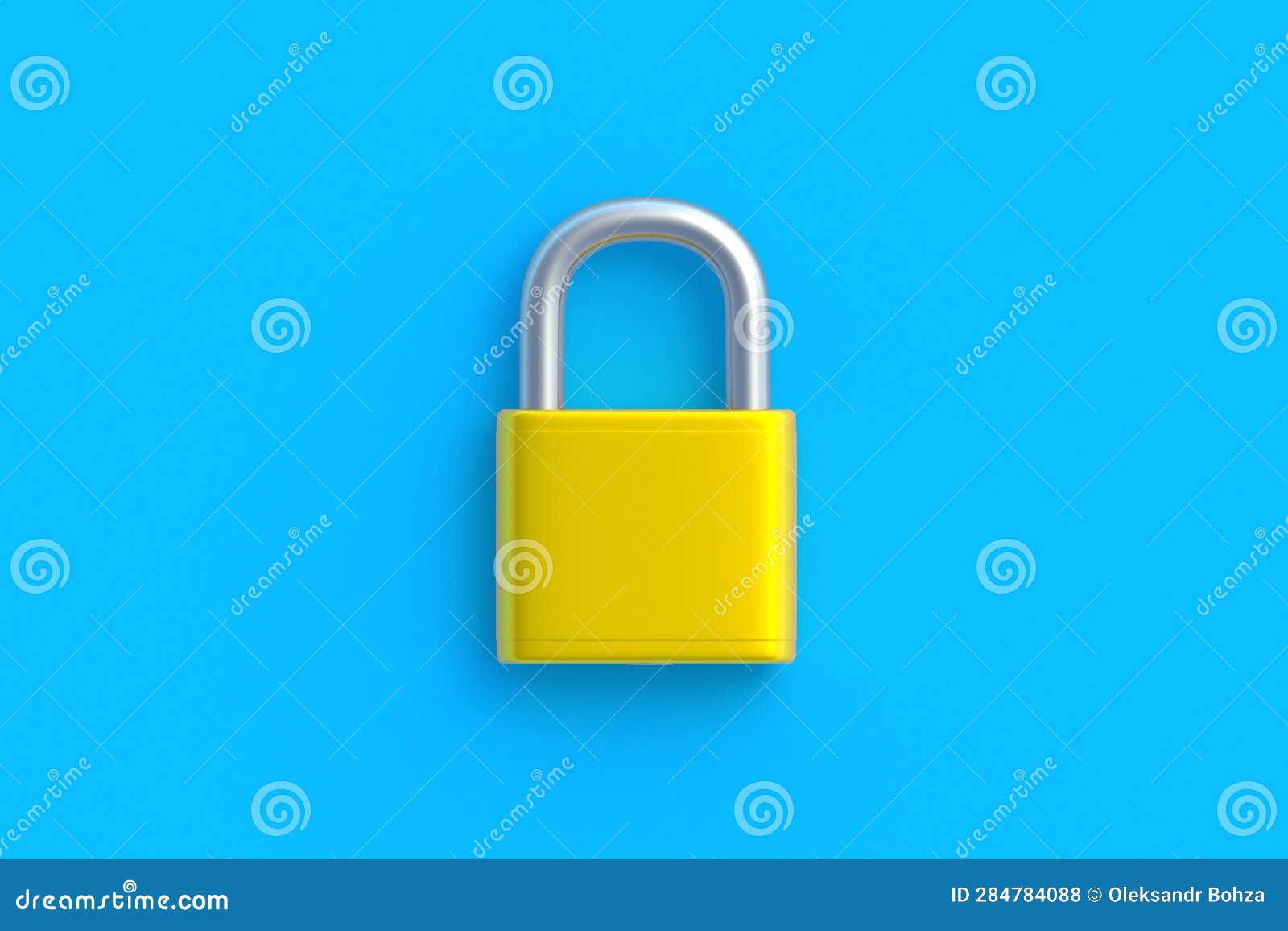 Closed Yellow Padlock on Blue Background Stock Illustration ...
