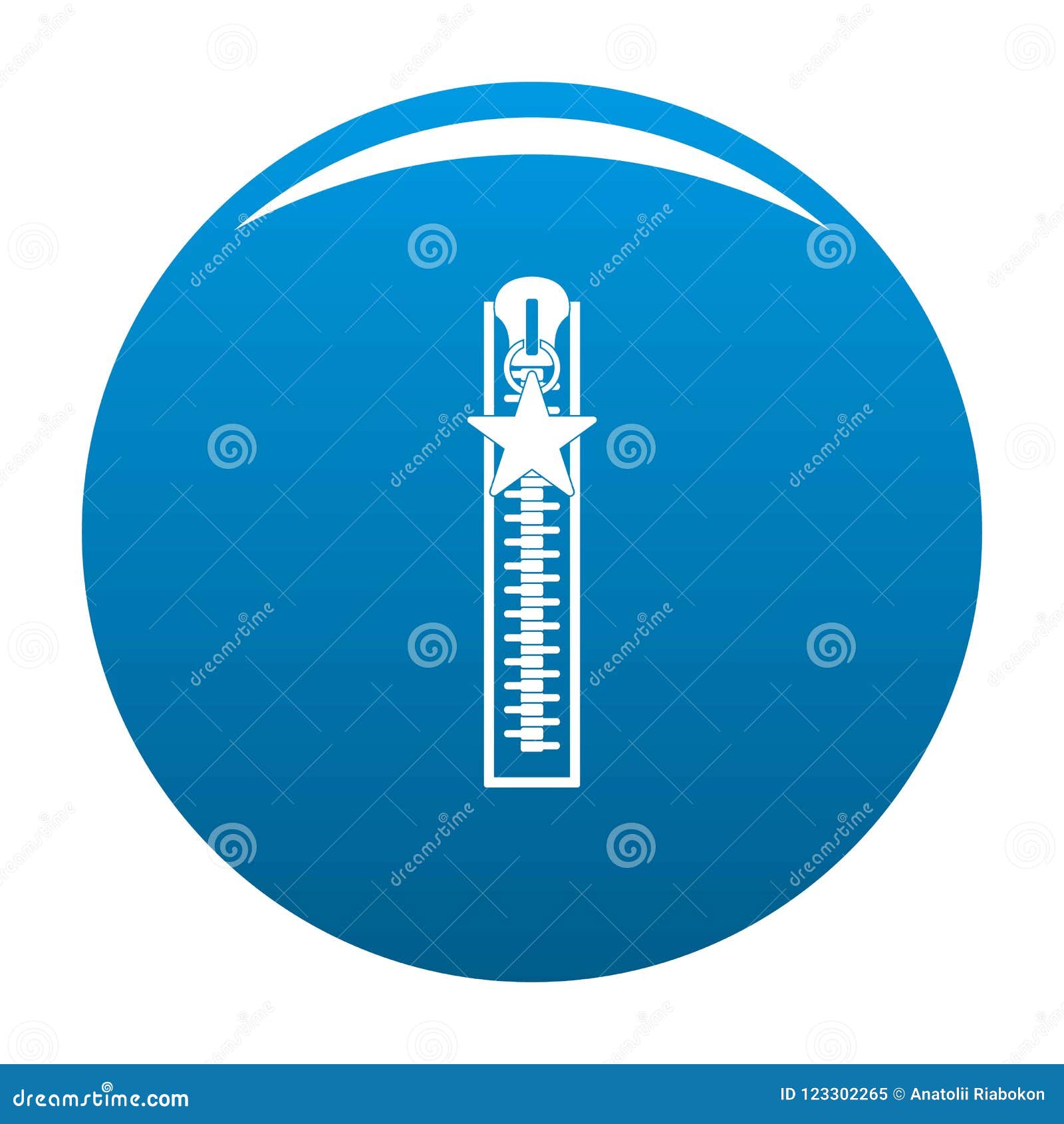 Closed zip icon blue stock illustration. Illustration of close - 123302265